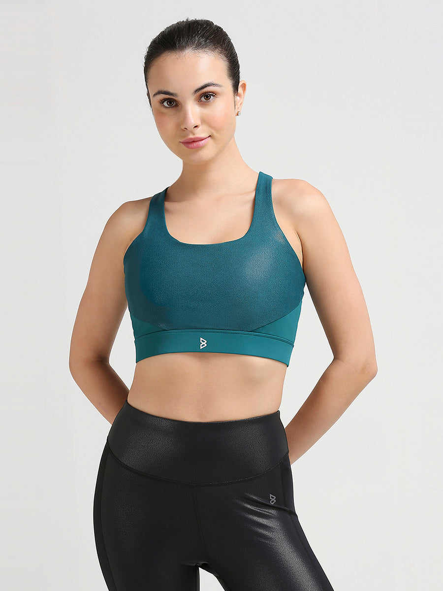 Challenge Accepted Green Glossy Sports Bra – BODD ACTIVE