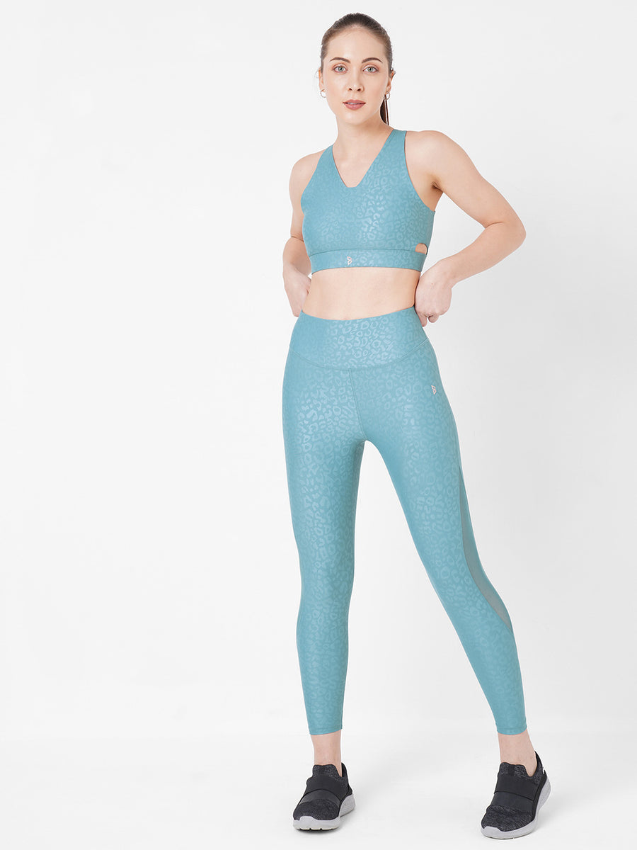 Teal Embossed Mesh Cut Out Set – BODD ACTIVE