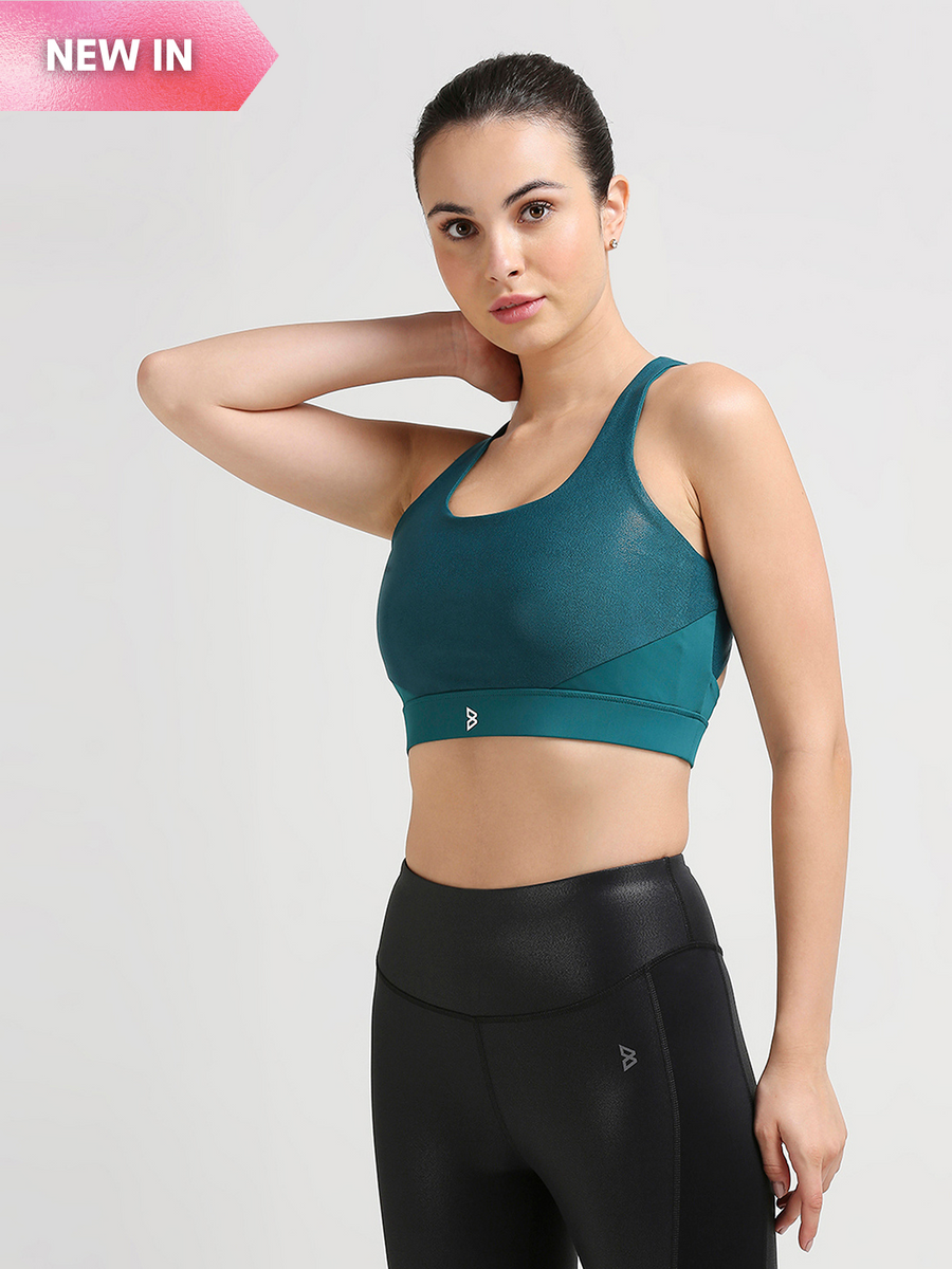 Challenge Accepted Green Glossy Sports Bra – BODD ACTIVE