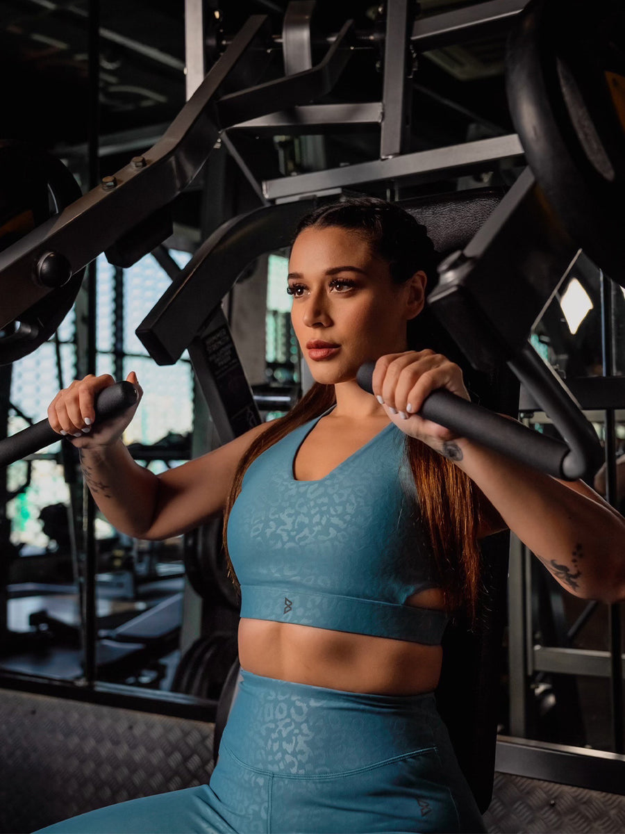 Teal Embossed Mesh Cut Out Set – BODD ACTIVE