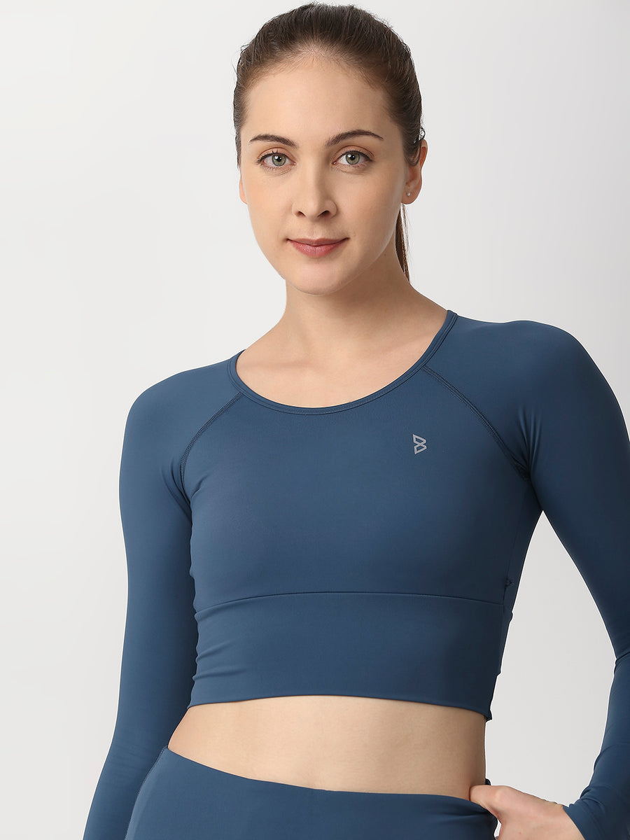 Crystal Teal Crop Top | BODD ACTIVE